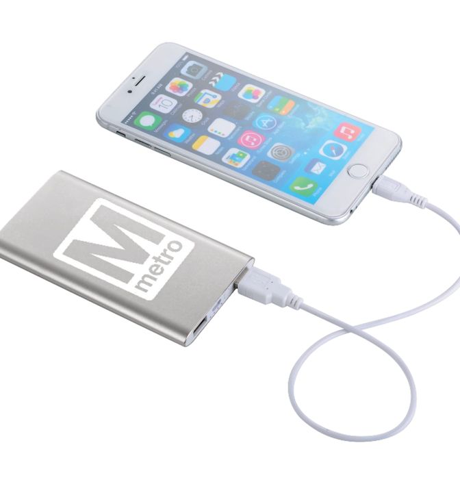 Custom Sleek Aluminum 4000 mAh Power Bank | Design Online